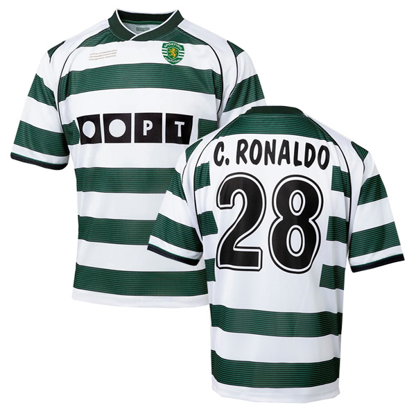 Sporting Lisbon Cristiano Ronaldo 28 Tribute Retro Kit 2023 ...