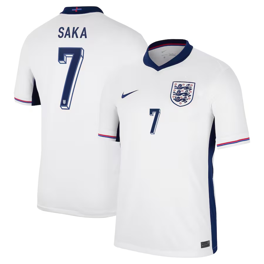 England Saka 7 Home Jersey 2024 - KICKOFFSHOPPER